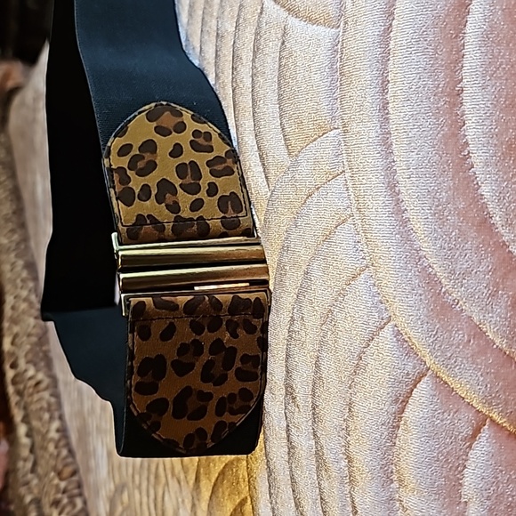 Chaps | Accessories | Statement Belt Animal Print And Black | Poshmark